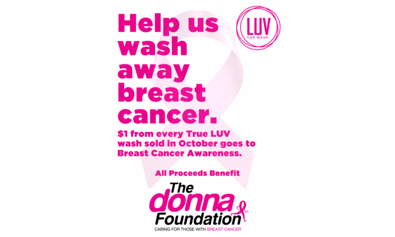 LUV Car Wash Donates $1 from Every True LUV Wash in October to Support ...